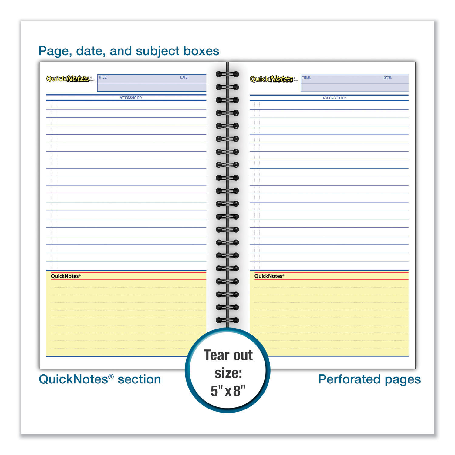 Wirebound Guided QuickNotes Notebook by Cambridge® MEA06096 ...