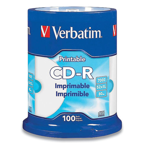 CD-R Printable Recordable Disc by Verbatim® VER98493 | OnTimeSupplies.com