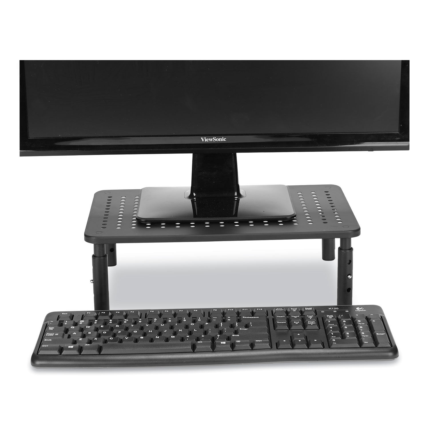 Adjustable Rectangular Monitor Stand by Mind Reader EMS4LEGMETBLK ...