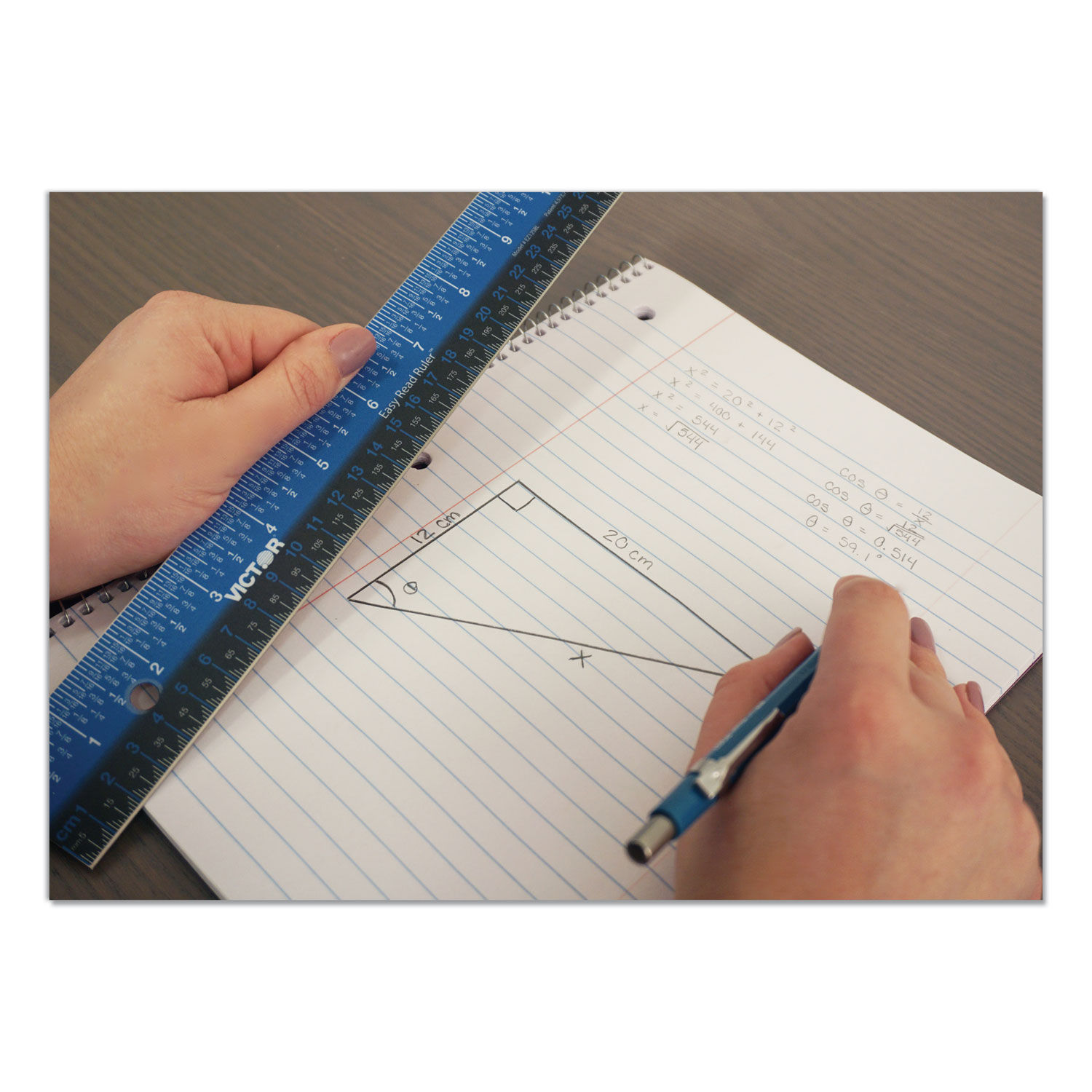 Easy Read Stainless Steel Ruler by Victor® VCTEZ18SBL | OnTimeSupplies.com