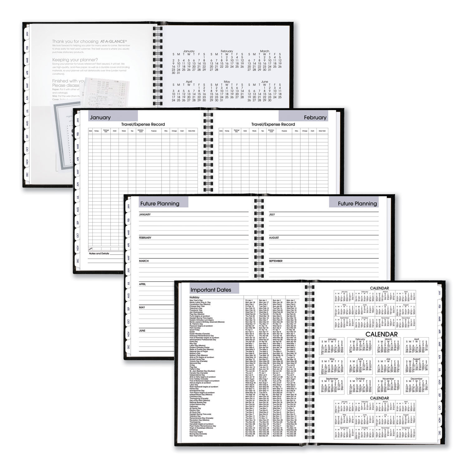 DayMinder Hard-Cover Monthly Planner with Memo Section by AT-A-GLANCE ...