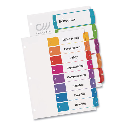 Look at Customizable Table of Contents Ready Index Multicolor Dividers ...