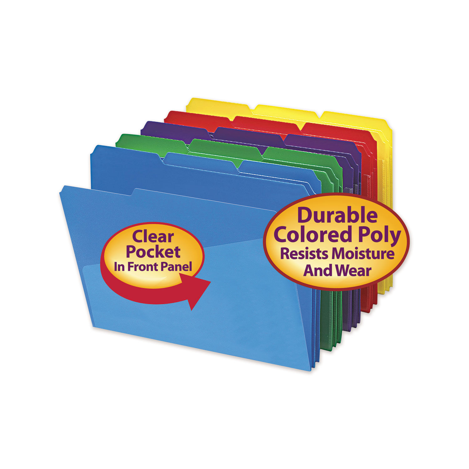 Poly Colored File Folders With Slash Pocket by Smead® SMD10540 ...