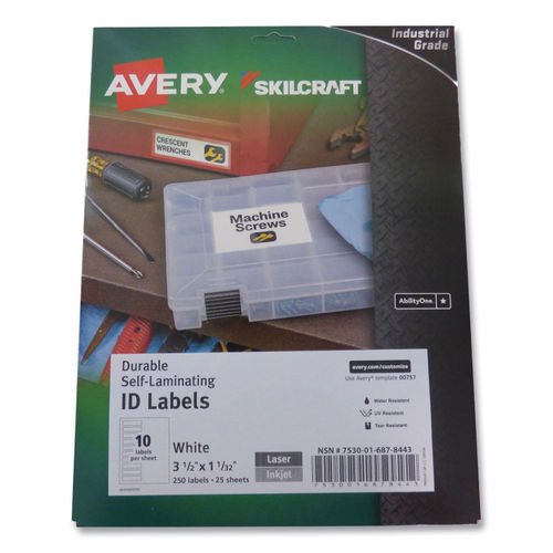 7530016878443 SKILCRAFT/AVERY Durable Self-Laminating ID Labels by ...