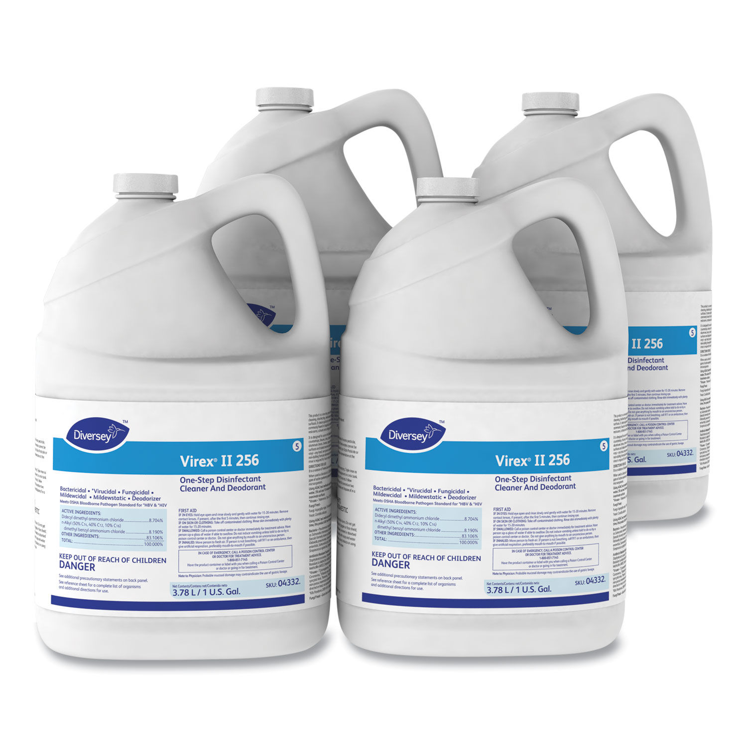 Virex II 256 One-Step Disinfectant Cleaner Deodorant Mint by Diversey ...