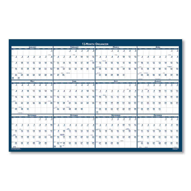 Recycled Poster Style Reversible/Erasable Yearly Wall Calendar by House ...