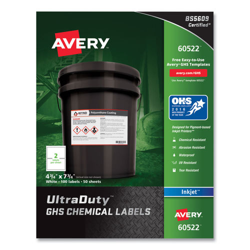 UltraDuty GHS Chemical Waterproof and UV Resistant Labels by Avery ...