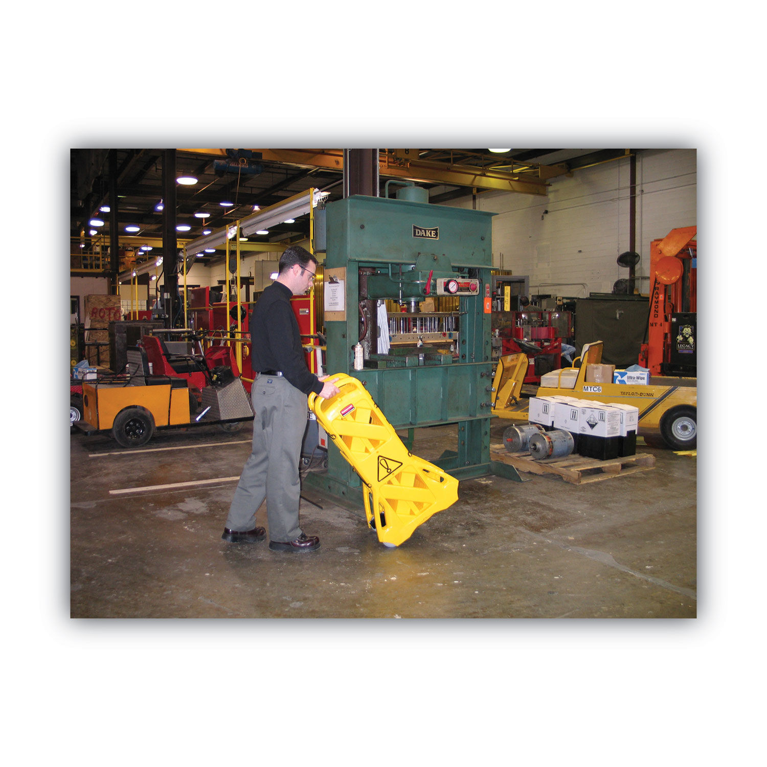 Portable Mobile Safety Barrier by Rubbermaid® Commercial RCP9S1100YEL ...