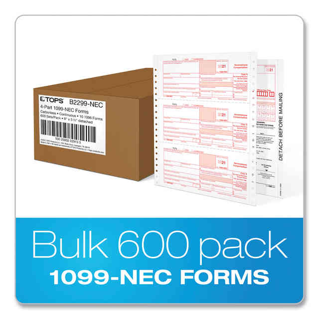 Four-Part 1099-NEC Continuous Tax Forms by TOPS TOPB2299NEC ... Four-Part 1099-NEC Continuous Tax Forms by TOPS TOPB2299NEC ...