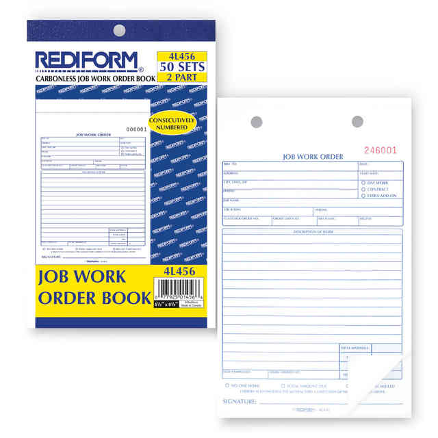 Job Work Order Book by Rediform® RED4L456 | OnTimeSupplies.com
