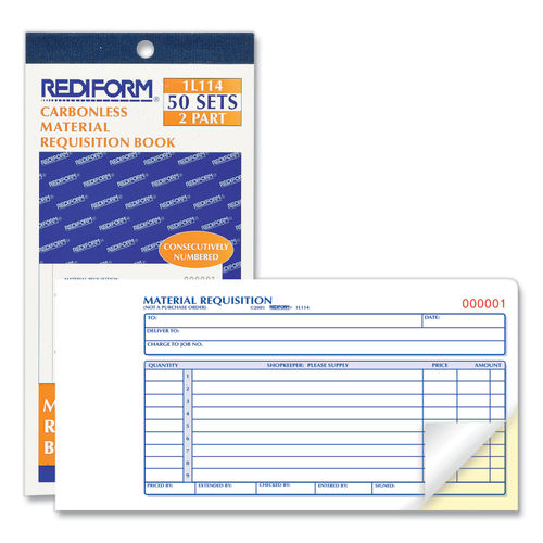 Material Requisition Book by Rediform® RED1L114 | OnTimeSupplies.com