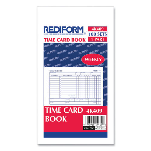 Weekly Employee Time Cards by Rediform® RED4K409 | OnTimeSupplies.com