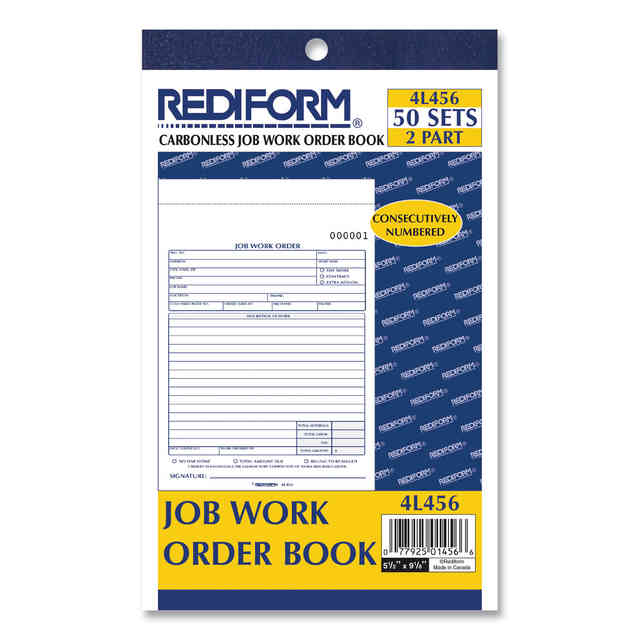 Job Work Order Book by Rediform® RED4L456 | OnTimeSupplies.com