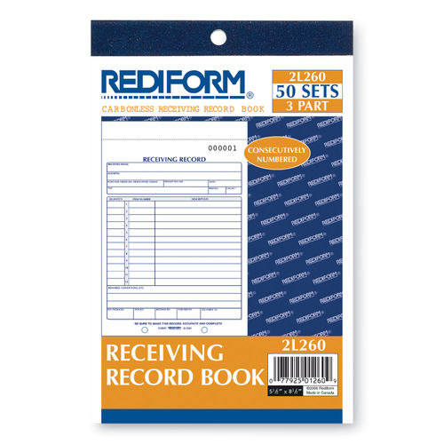 Receiving Record Book by Rediform® RED2L260 | OnTimeSupplies.com