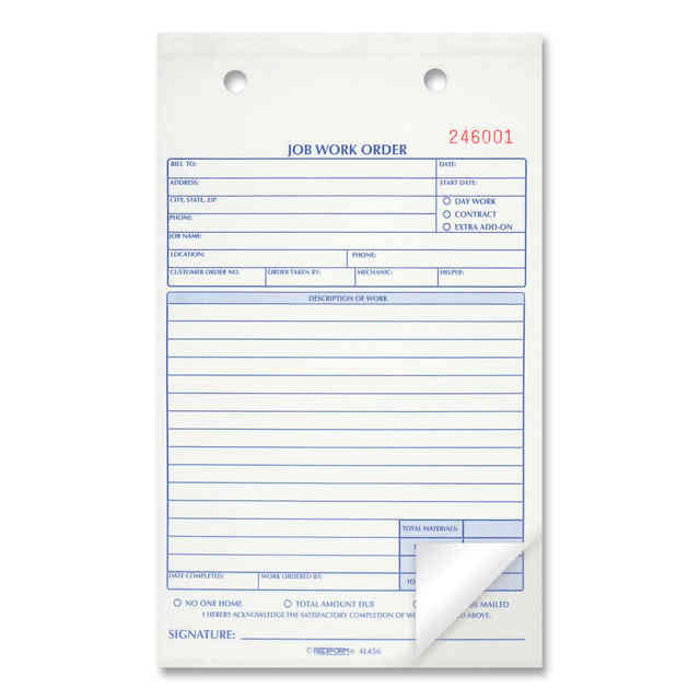 Job Work Order Book by Rediform® RED4L456 | OnTimeSupplies.com