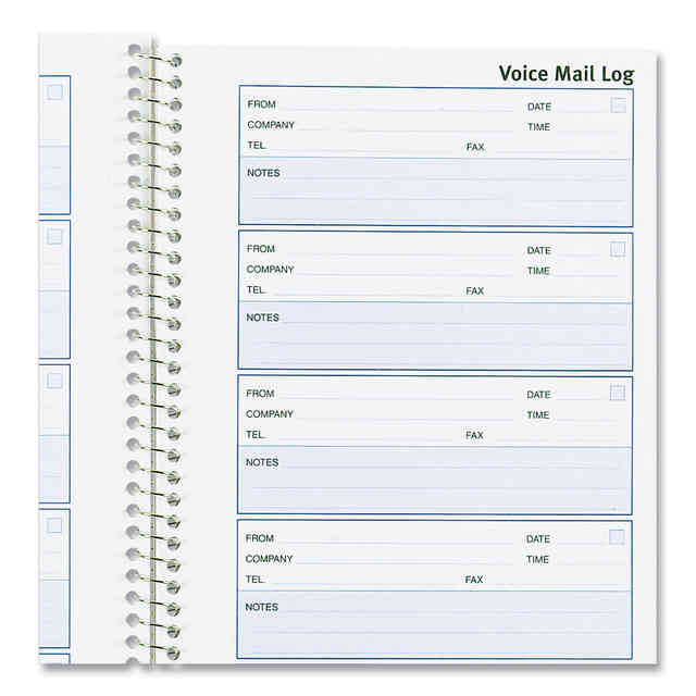 Detail Wirebound Voice Mail Log Book by Rediform® RED51113 ...