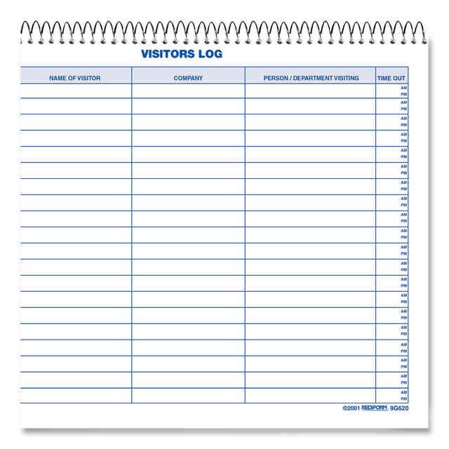 Visitors Log Book by Rediform® RED9G620 | OnTimeSupplies.com