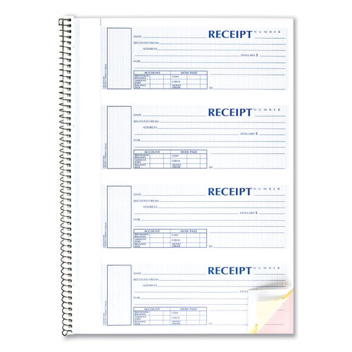 Spiralbound Unnumbered Money Receipt Book by Rediform® REDS16444WCL ...