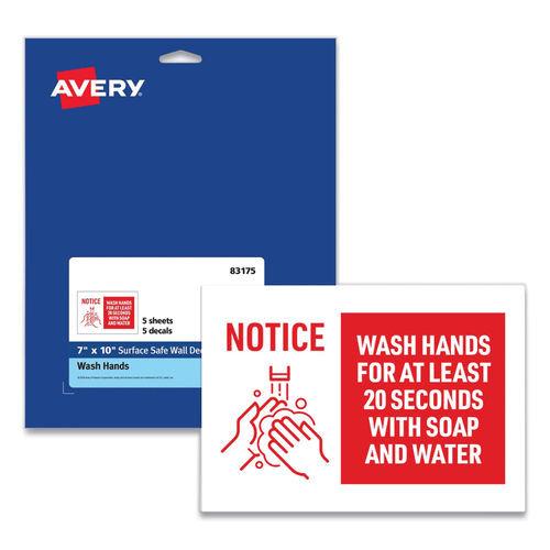 Preprinted Surface Safe Wall Decals by Avery® AVE83175 | OnTimeSupplies.com