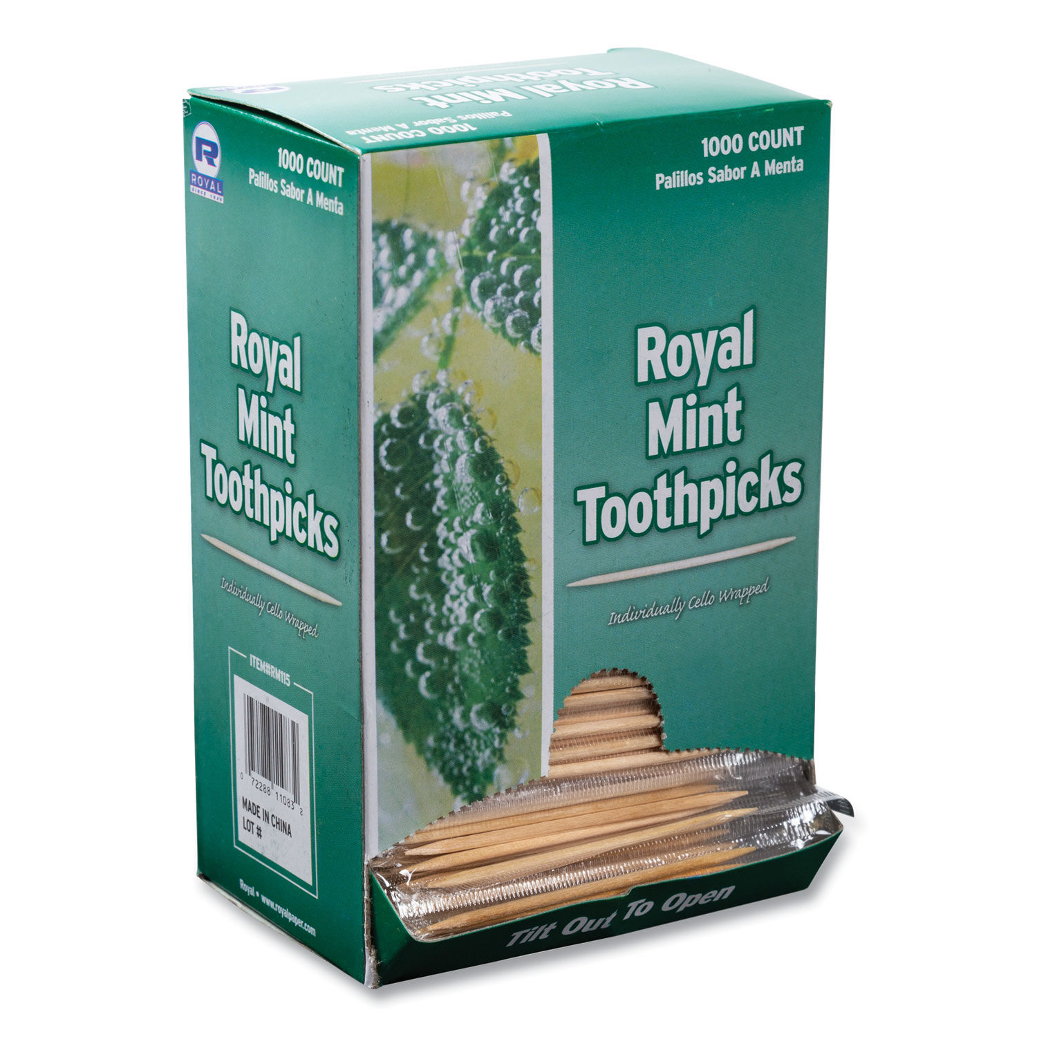 Mint Cello-Wrapped Wood Toothpicks by AmerCareRoyal® RPPRM115 ...