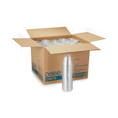 Clear Plastic PETE Cups by Dixie® DXECPET9 | OnTimeSupplies.com