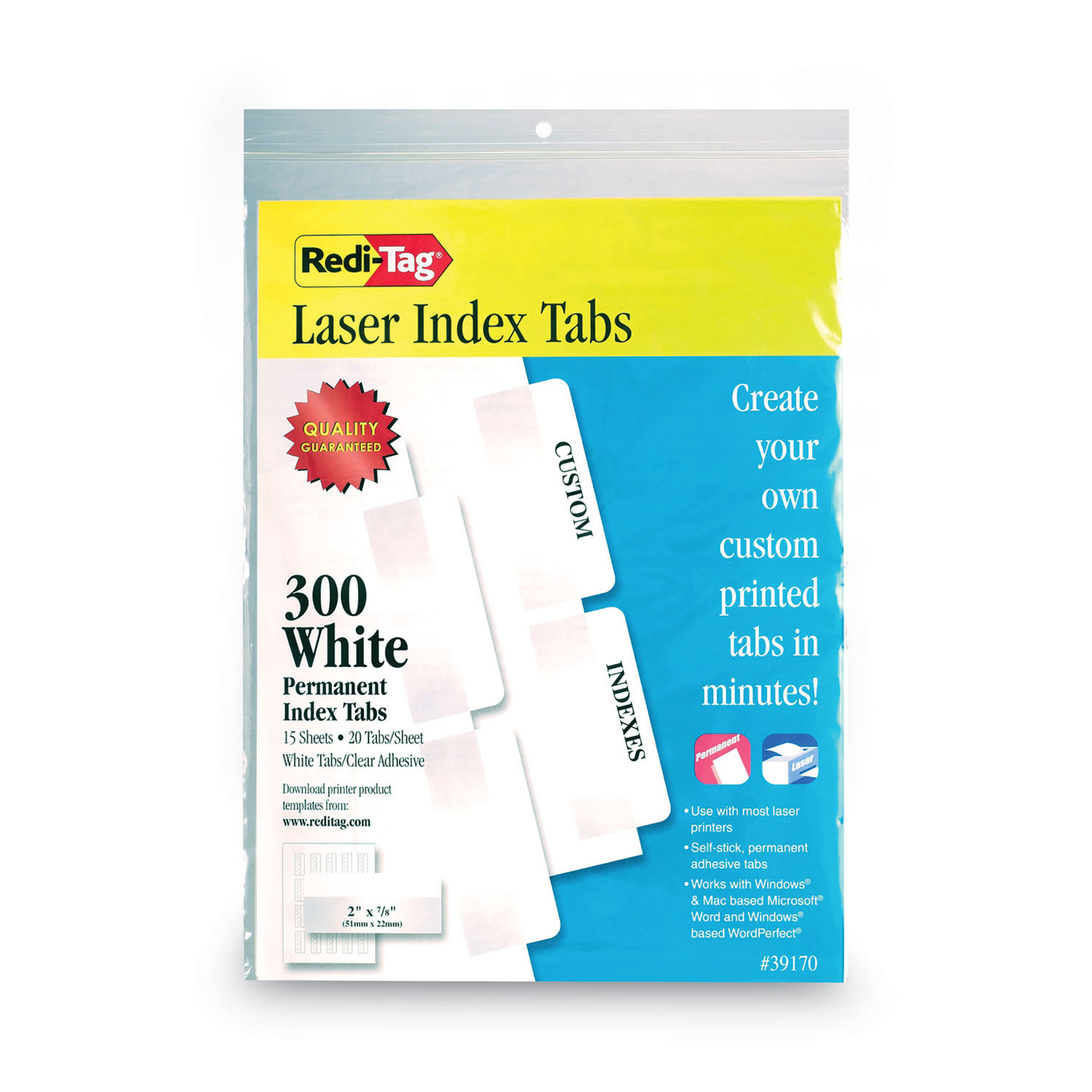 Laser Printable Index Tabs by Redi-Tag® RTG39170 | OnTimeSupplies.com