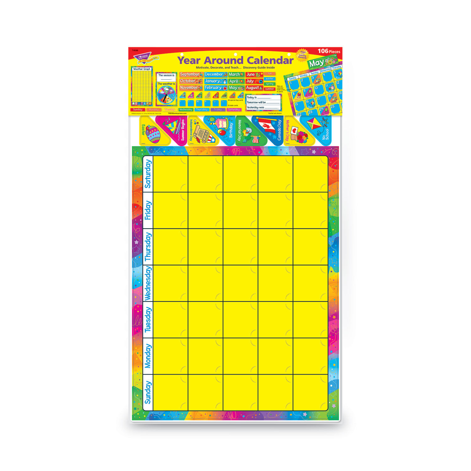 Year Around Calendar Bulletin Board Set by TREND® TEPT8096 ...