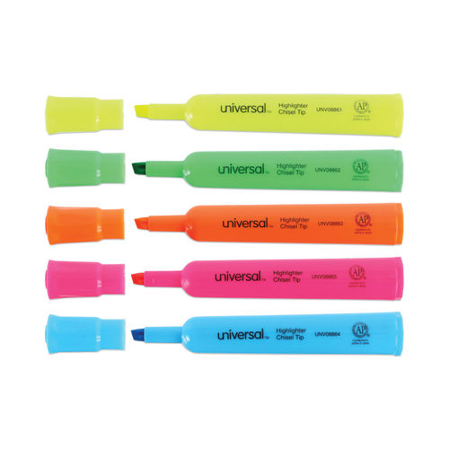 Desk Highlighters by Universal™ UNV08867 | OnTimeSupplies.com