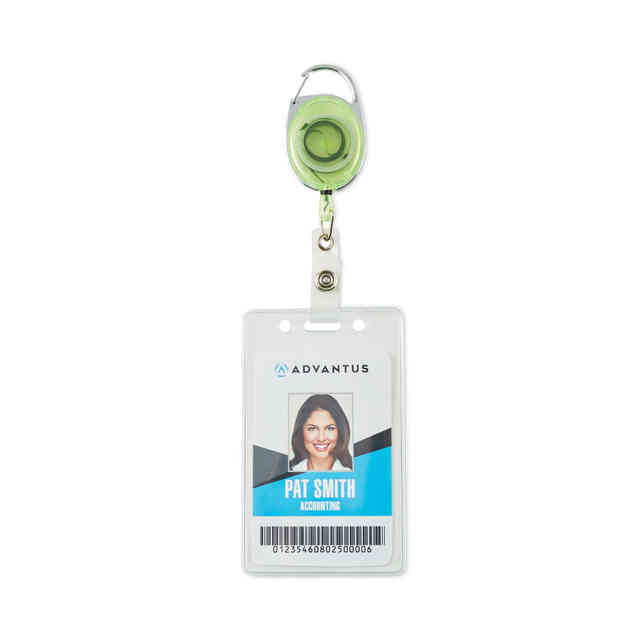 Carabiner-Style Retractable ID Card Reel by Advantus AVT91119 ...