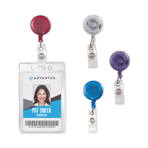 Translucent Retractable ID Card Reel by Advantus AVT75464 ...
