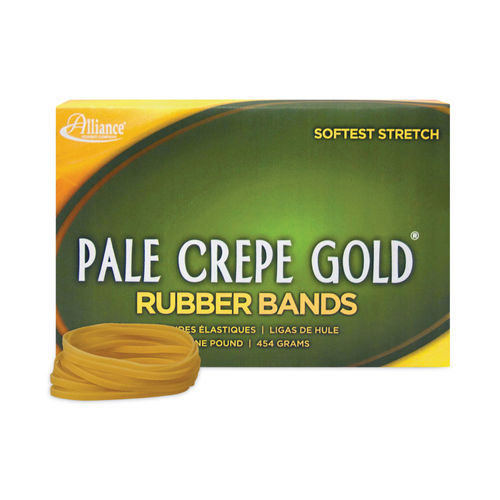 Pale Crepe Gold Rubber Bands by Alliance® ALL20325 | OnTimeSupplies.com