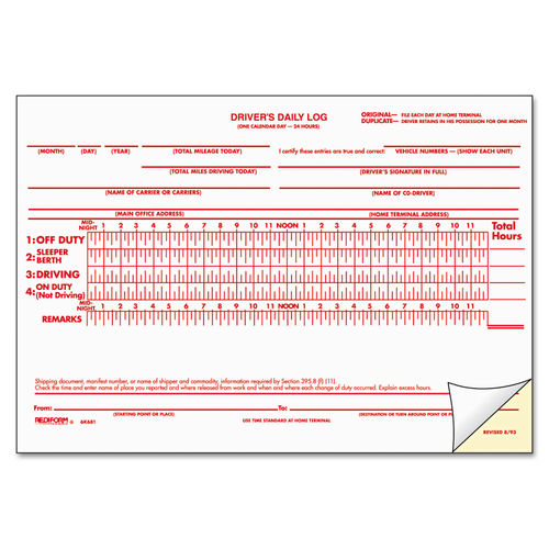 Pick up Driver's Daily Log Book and other Forms | OnTimeSupplies.com