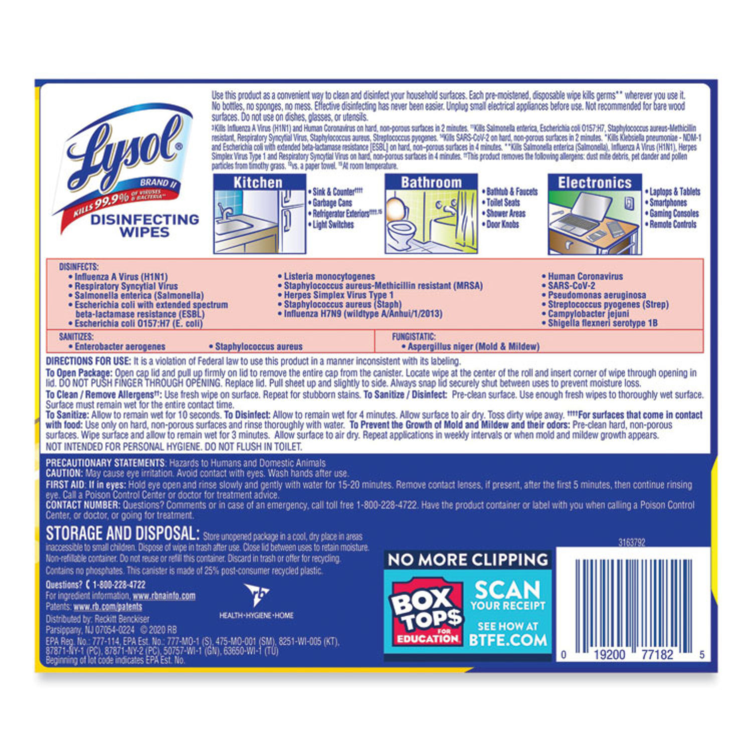 Disinfecting Wipes by LYSOL® Brand RAC77182CT | OnTimeSupplies.com