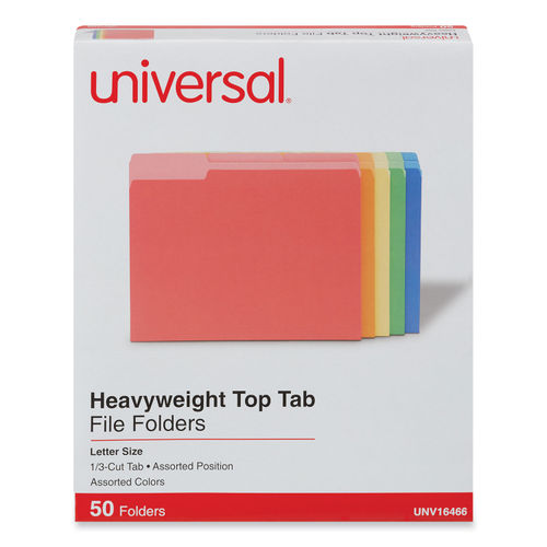 Deluxe Heavyweight File Folders by Universal® UNV16466 | OnTimeSupplies.com