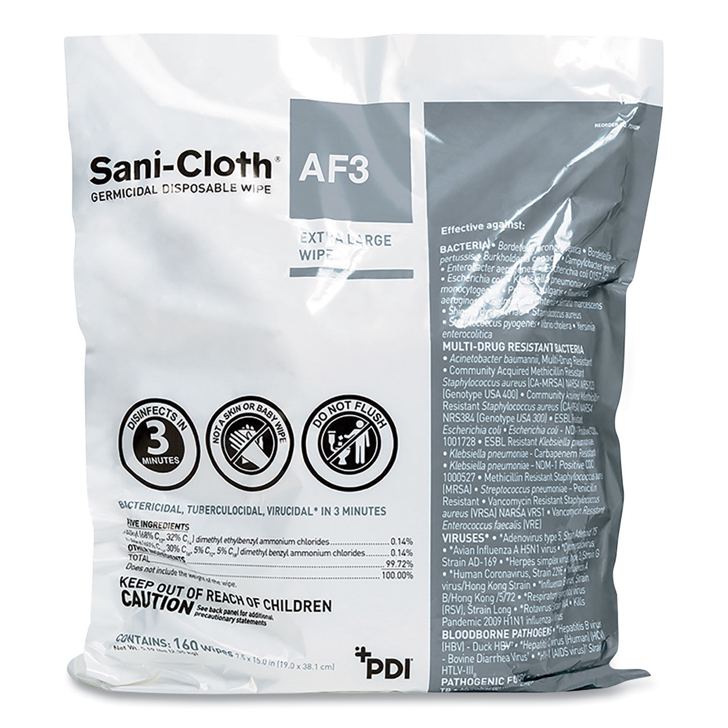 Sani-Cloth AF3 Germicidal Disposable Wipe Refill by Sani Professional ...