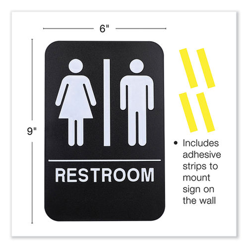 Browse Indoor/Outdoor Restroom Sign with Braille Text | OnTimeSupplies.com
