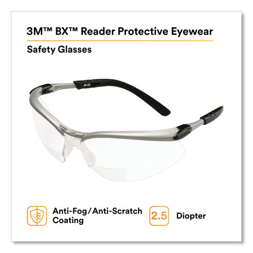 BX Molded-In Diopter Safety Glasses by 3M™ MMM1137600000 ...