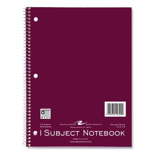 Subject Wirebound Notebook by Roaring Spring® ROA10322CS ...