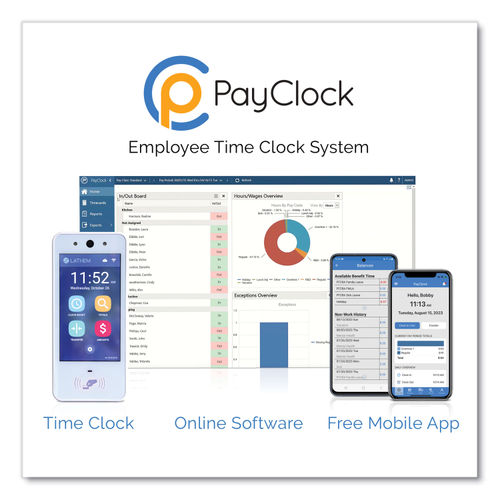 PCEXPRESS Contactless Touch-Free Wi-Fi Digital Time Clock System by ...