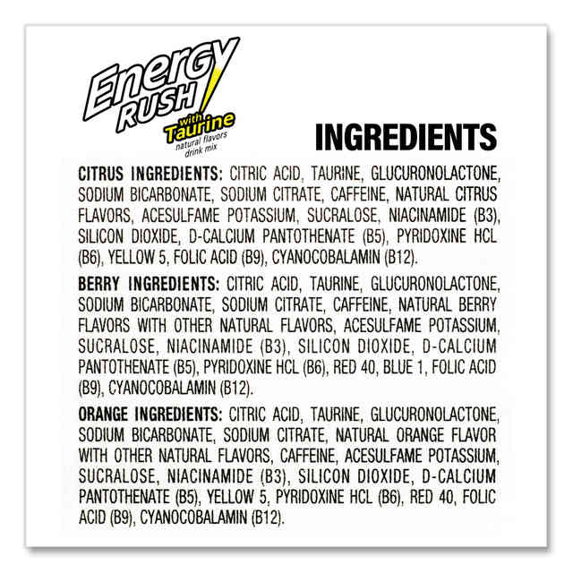 Energy Rush Sugar Free Drink Mix with Taurine Variety Pack by 4C ...
