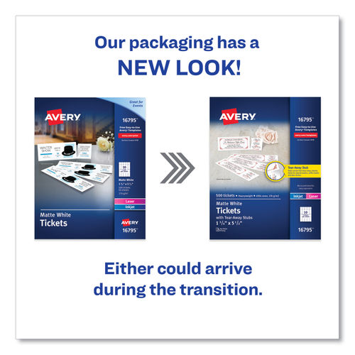 Printable Tickets with Tear-Away Stubs by Avery® AVE16795 ...