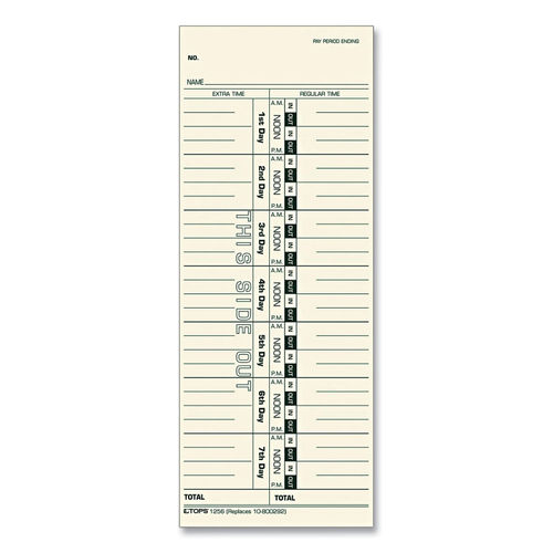 Time Clock Cards by TOPS TOP1256 | OnTimeSupplies.com