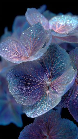 Hydrangea Iridescent Petals - 4K Wallpaper for iPhone Background