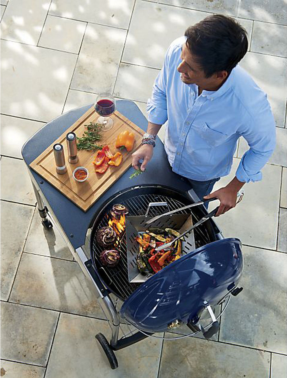 Weber® Blue Performer Deluxe Charcoal Grill - Online Shopping Product ...