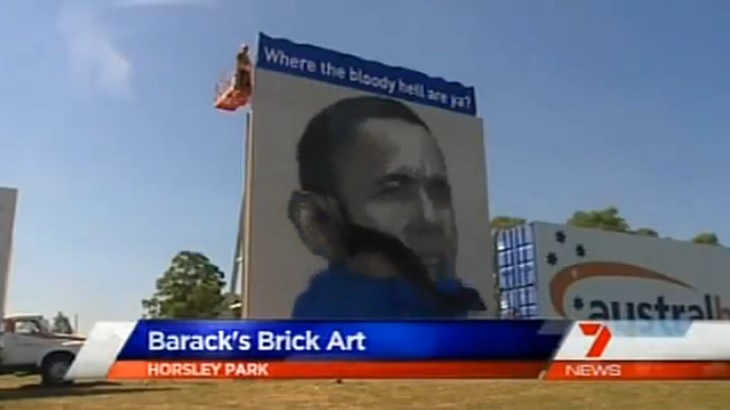 Seven news Sydney: Amazing Barack Obama brick art! | Brickworks
