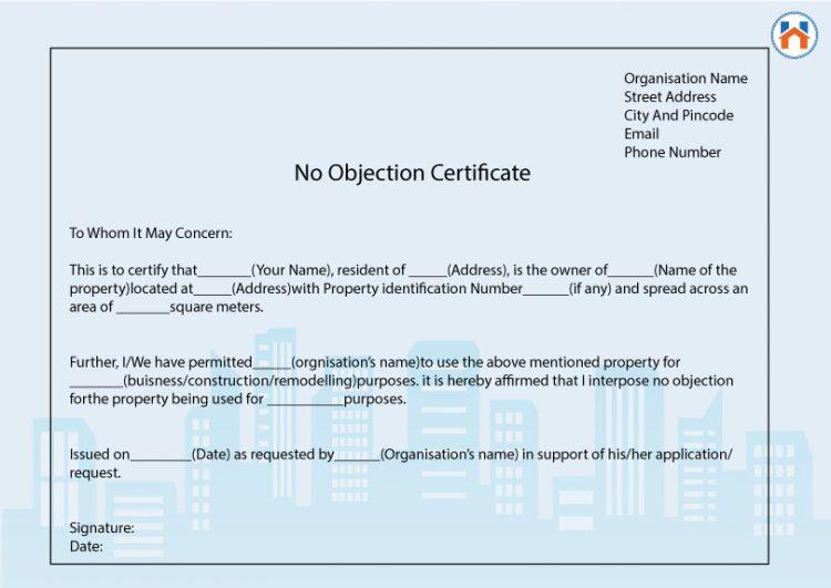 No Objection Certificate (NOC) For Property- Format & More
