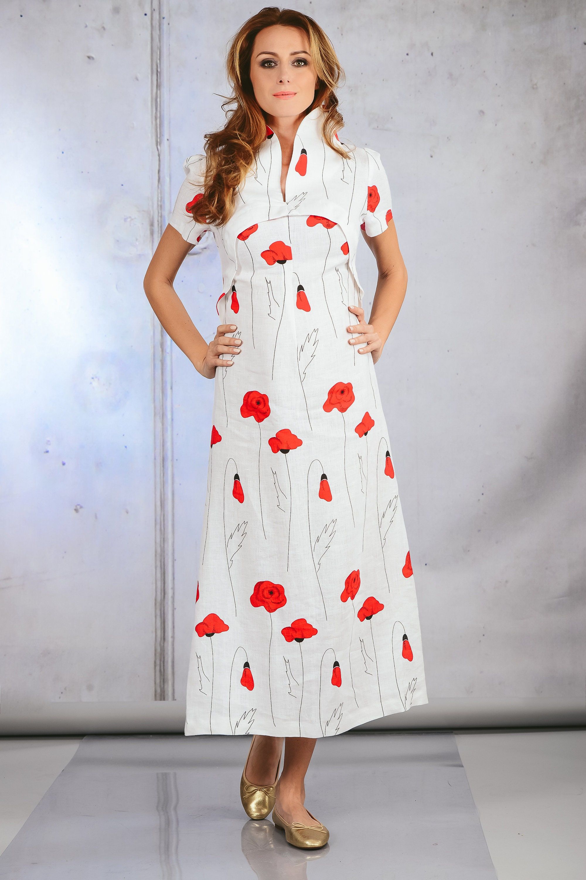 Custom Made White Long Linen Dress for Women | Custom Made Women's ...