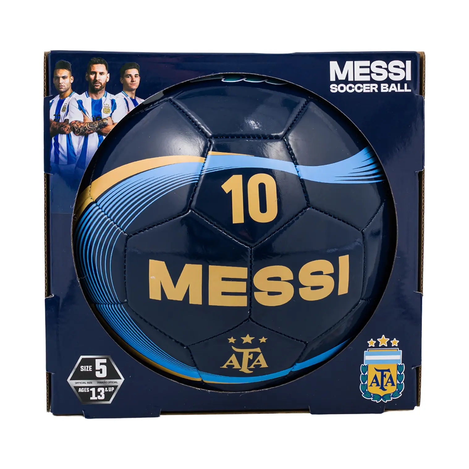 Wholesale AFA Messi 10 Soccer Ball, Size 5 | BLACK/BLUE | SKU: 13306