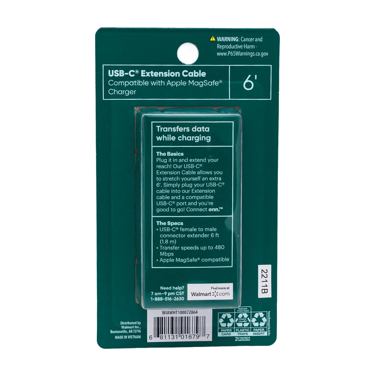 Wholesale Onn USB-C Extension Cable, 6 ft, White, Compatible with ...