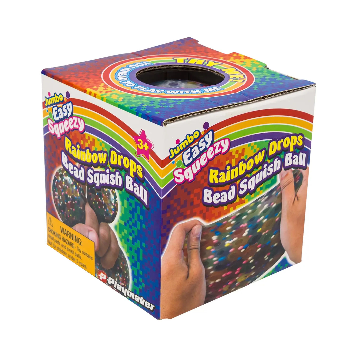 Wholesale Jumbo Easy Squeezy Rainbow Drops Bead Squish Ball | | SKU: 36532